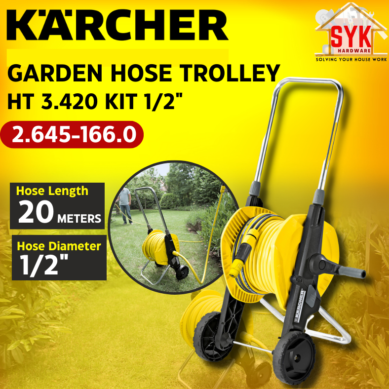 SYK Karcher HT 3.420 Kit 1/2 Inch Hose Trolley Foldable Garden Hose ...