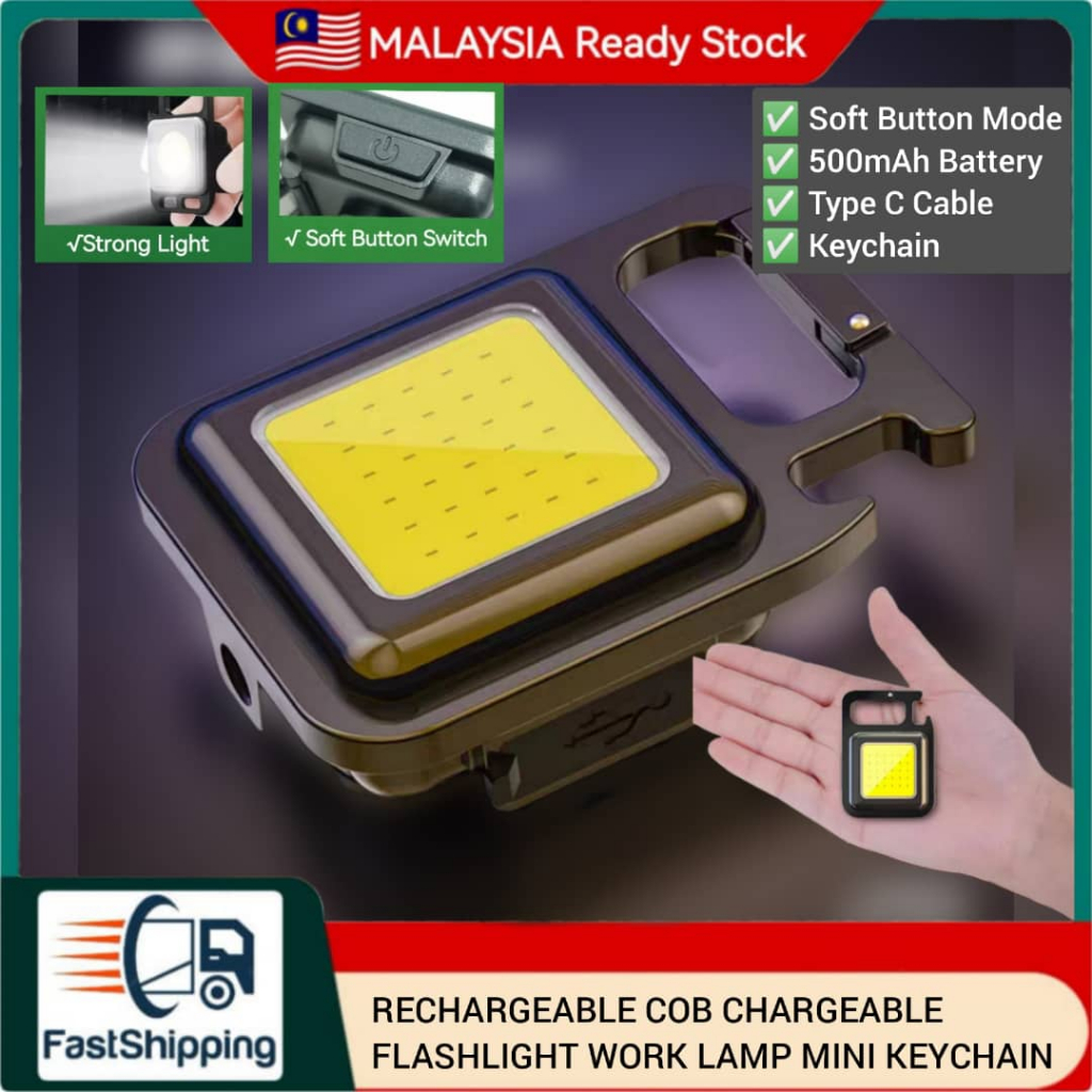 Rechargeable COB Chargeable Flashlight | Work Lamp Mini Keychain LED ...
