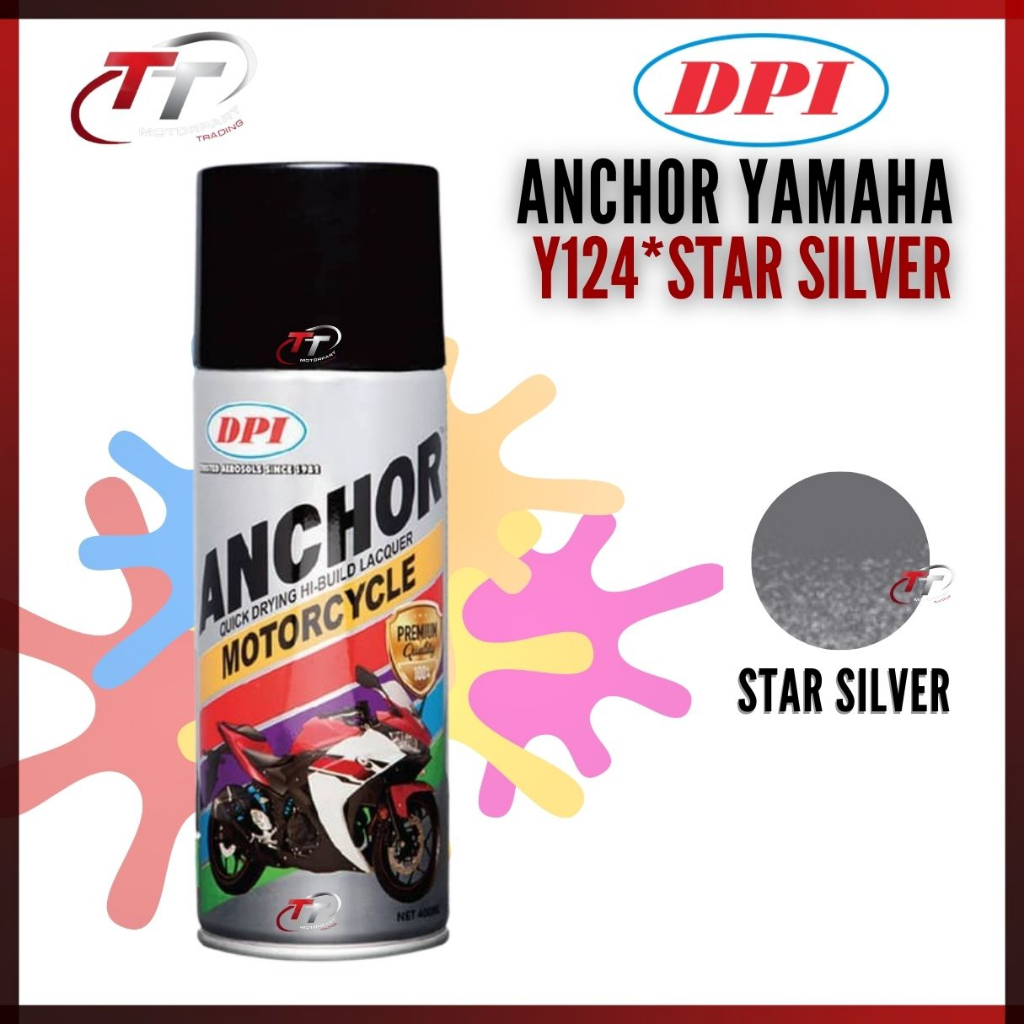 ANCHOR MOTOCYCLE YAMAHA Spray Can Tin Cat Paint 400ML Y124* Star Silver Sprey Ancer Yamaha Ori ...