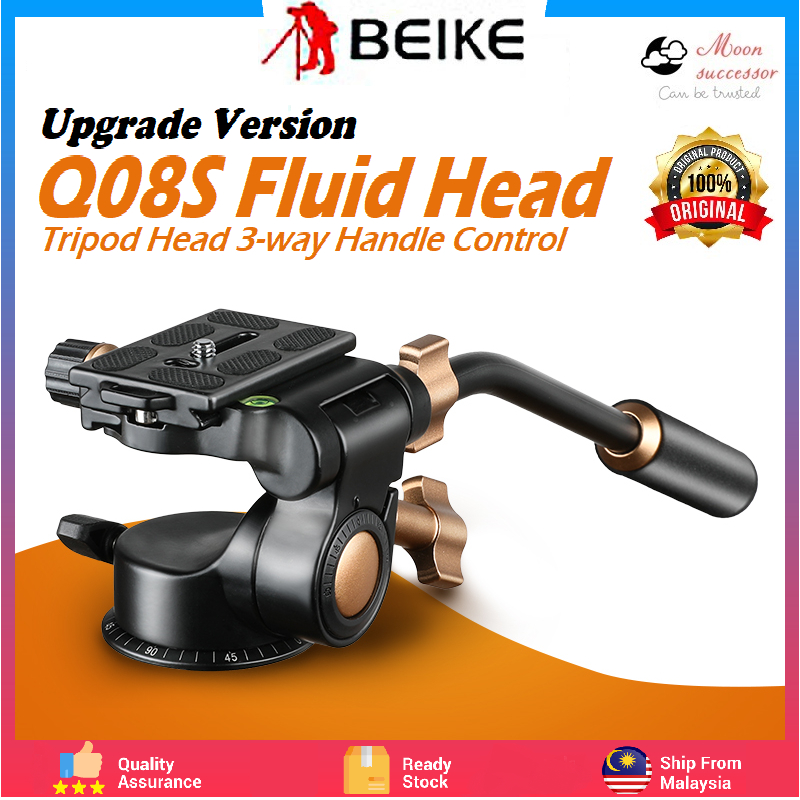 Beike QZSD Q08 Q08S Video Tripod Head 3-way Handle Control Fluid Head ...