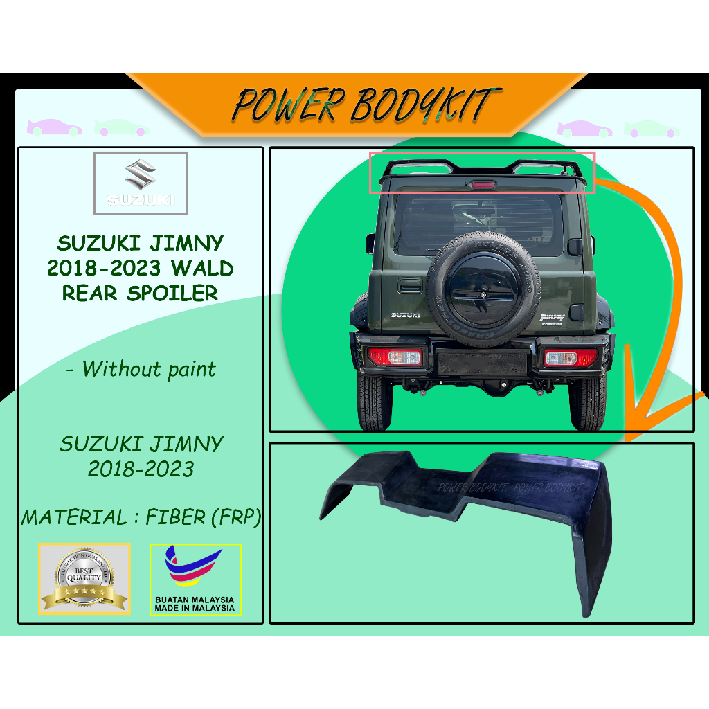 Suzuki Jimny 2018-2023 Wald Rear Spoiler 2018 2019 2020 2021 2022 2023 ...