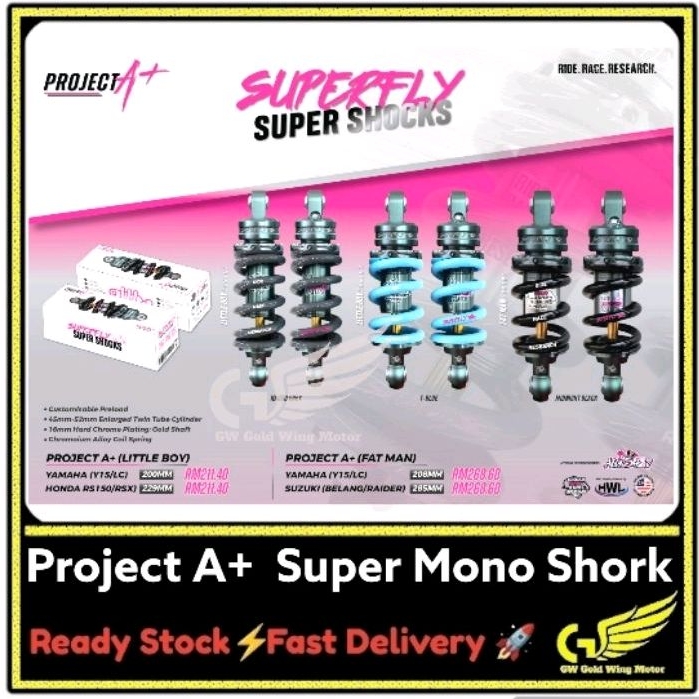 SUPERFLY Monoshock Project A+ Yamaha LC135 Y15 Y16 Honda RS150 RSX ...