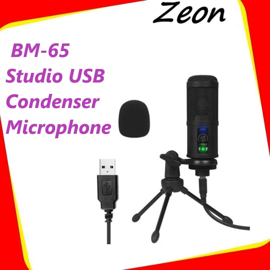 Zeon BM65 BM-65 Studio USB Condenser Microphone Computer PC Microphone Condenser Mic USB Mic ...