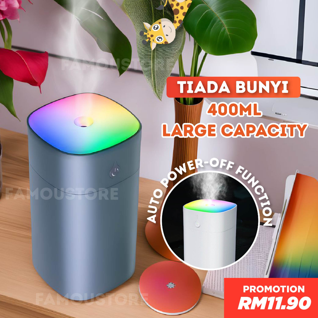 Air Humidifier LED Rainbow Color Diffuser Romantic Air Purifier Pewangi ...