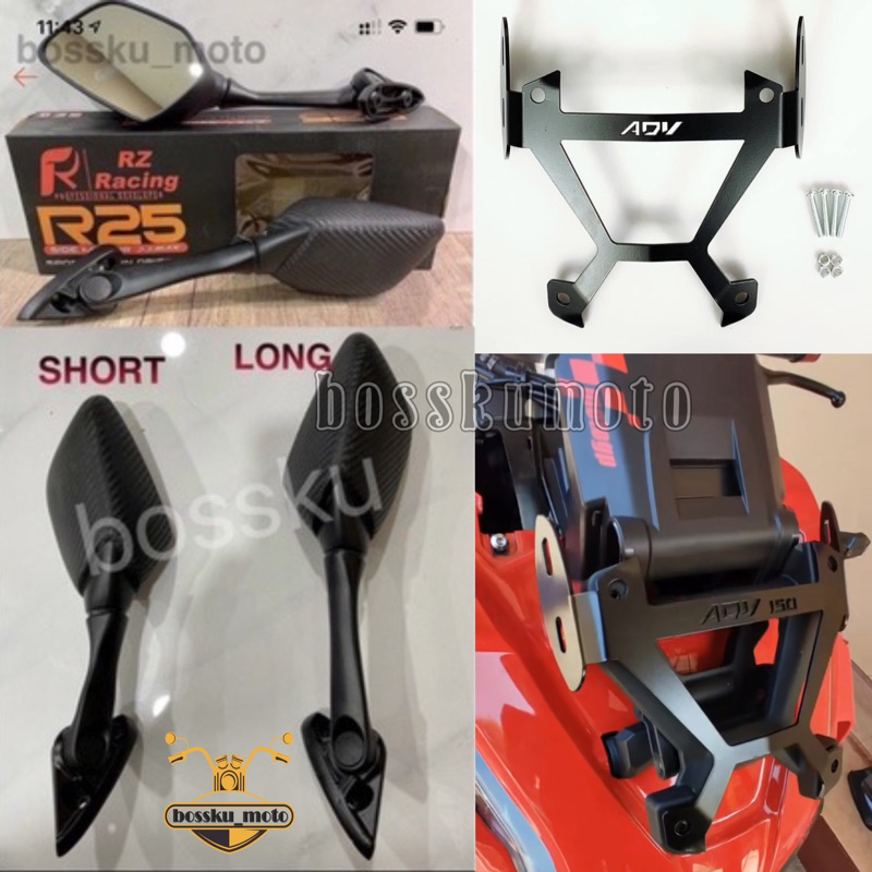 ADV150 ADV160 SIDE MIRROR MODIFIED BRACKET FRONT VISOR BRACKET WITH ...