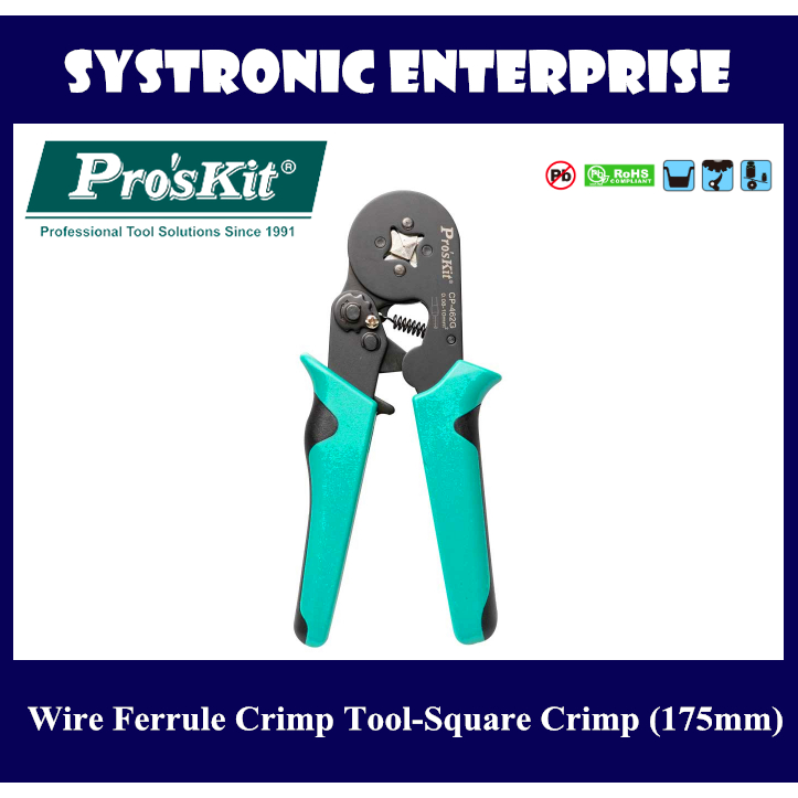 Pro'skit CP-462G Wire Ferrule Crimp Tool-Square Crimp (175mm) | Shopee ...
