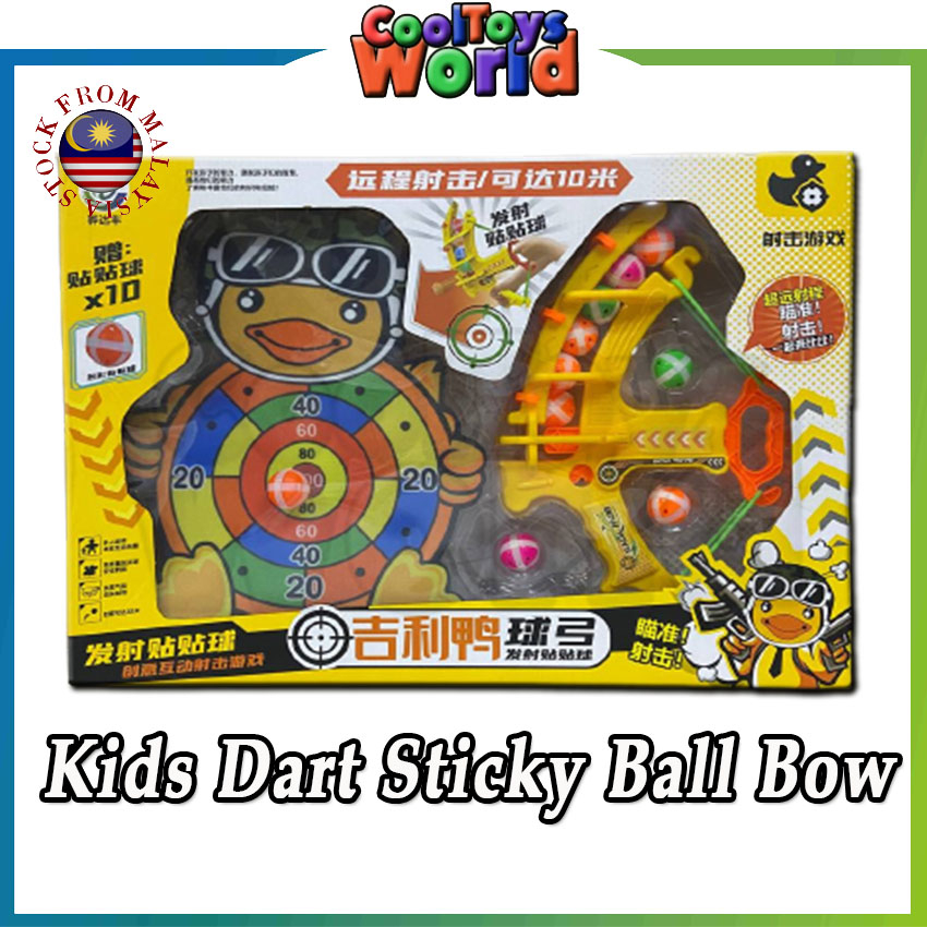 Random color Kids Sticky Ball Dart Board with Bow and Arrow Fun ...