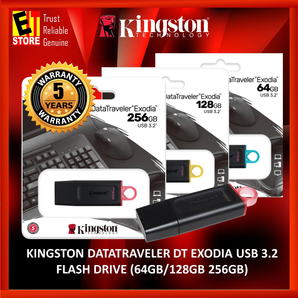 KINGSTON PENDRIVE 64GB / 128GB /256GB (DTX/32GB DTX/64GB DTX/128GB) EXODIA USB3.2 | Shopee Malaysia