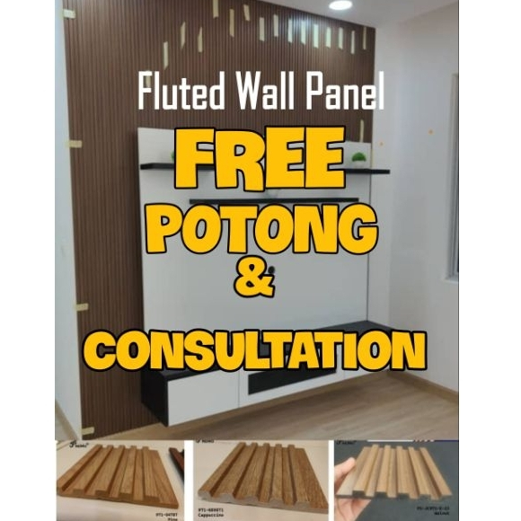 PREMO Fluted/Flat Wall Panel-Duo Tone TV WALL-290cm Long 9.5ft-Wall ...