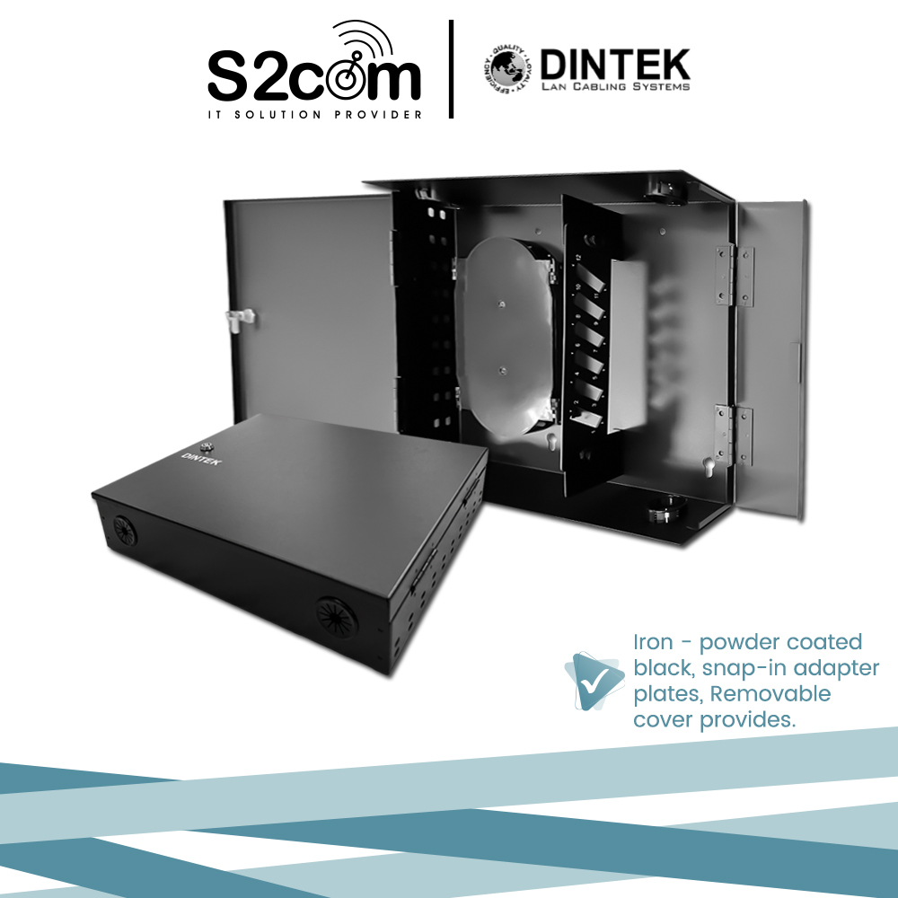 Dintek Wall Mount Fiber Optic Enclosure 12 Ports Unloaded SC Panel ...