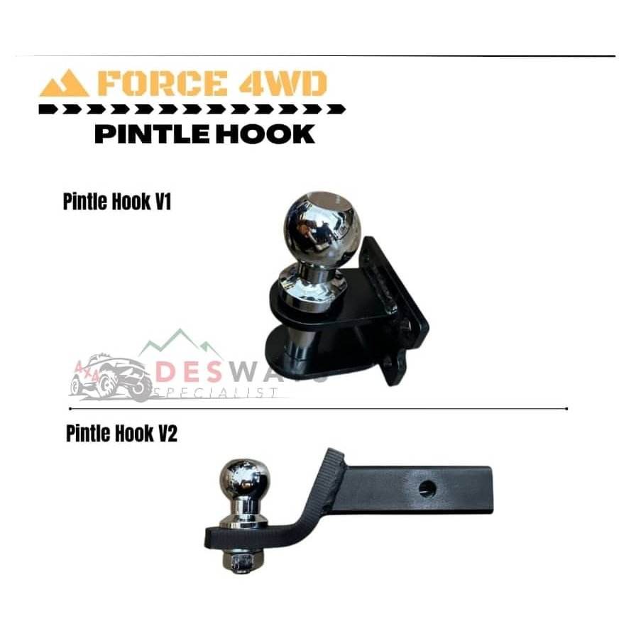 Force 4WD 4X4 Heavy Duty TOWING HOOK With BALL Pintle Hook UNIVERSAL V2 ...