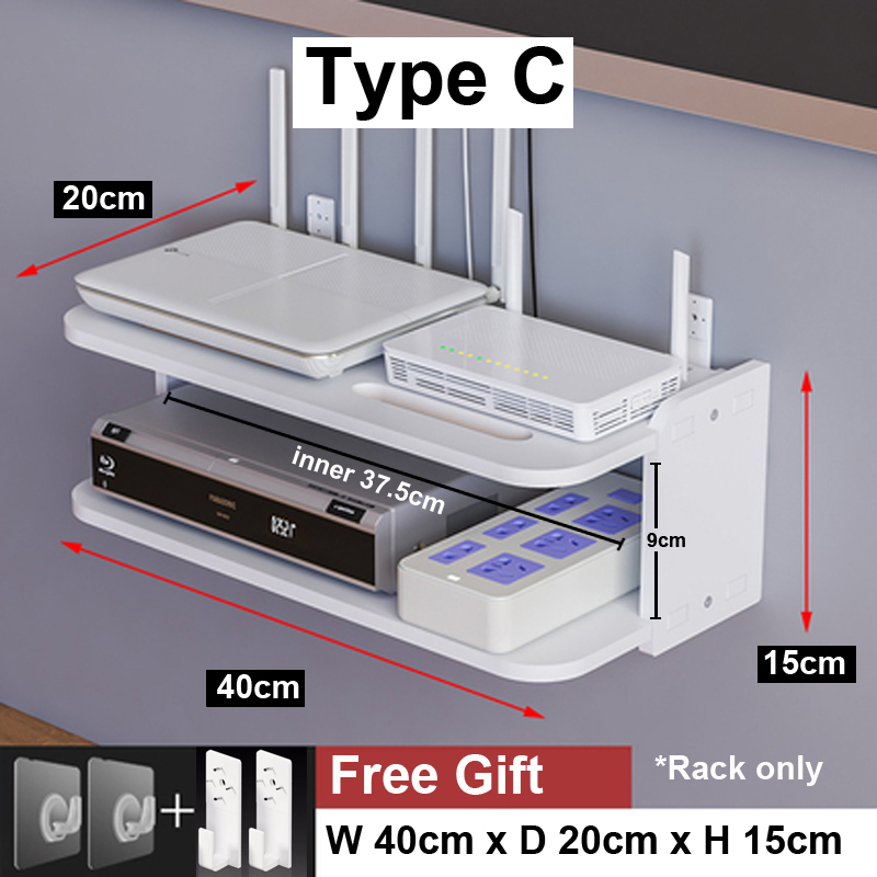 Router rack TV box Rack Set-Top Box Storage Shelf Wall Modem Holder ...