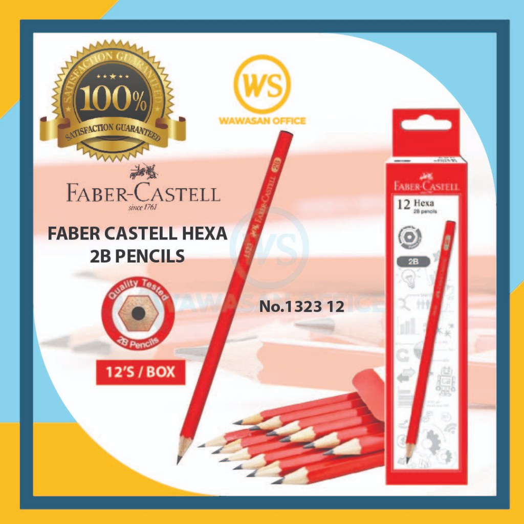 Faber Castell Hexa 2B Pencil / 2B Pensel / 2B Pensil 132312 (12pcs ...