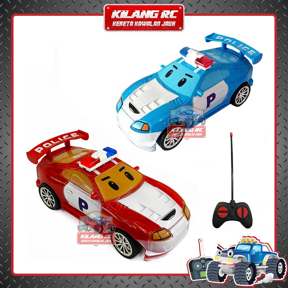 Robocar POLI RC Racing Car 15cm with Sirens Lights Battery Operated ...