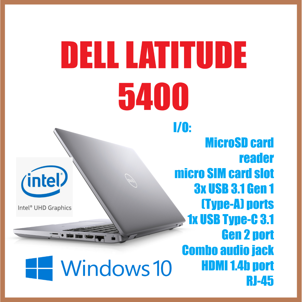 DELL LATITUDE 5400 INTEL i5 8TH GEN/8GB RAM/256GB SSD/14" FULL HD ...