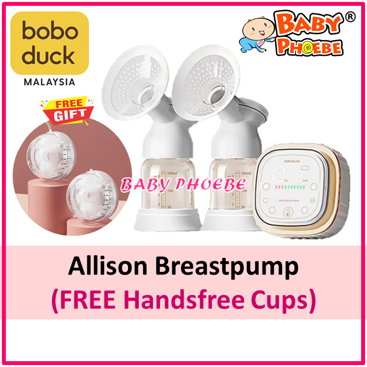 Boboduck Allison Electric Double Breast Pump (FREE Handsfree Cups) Baby ...