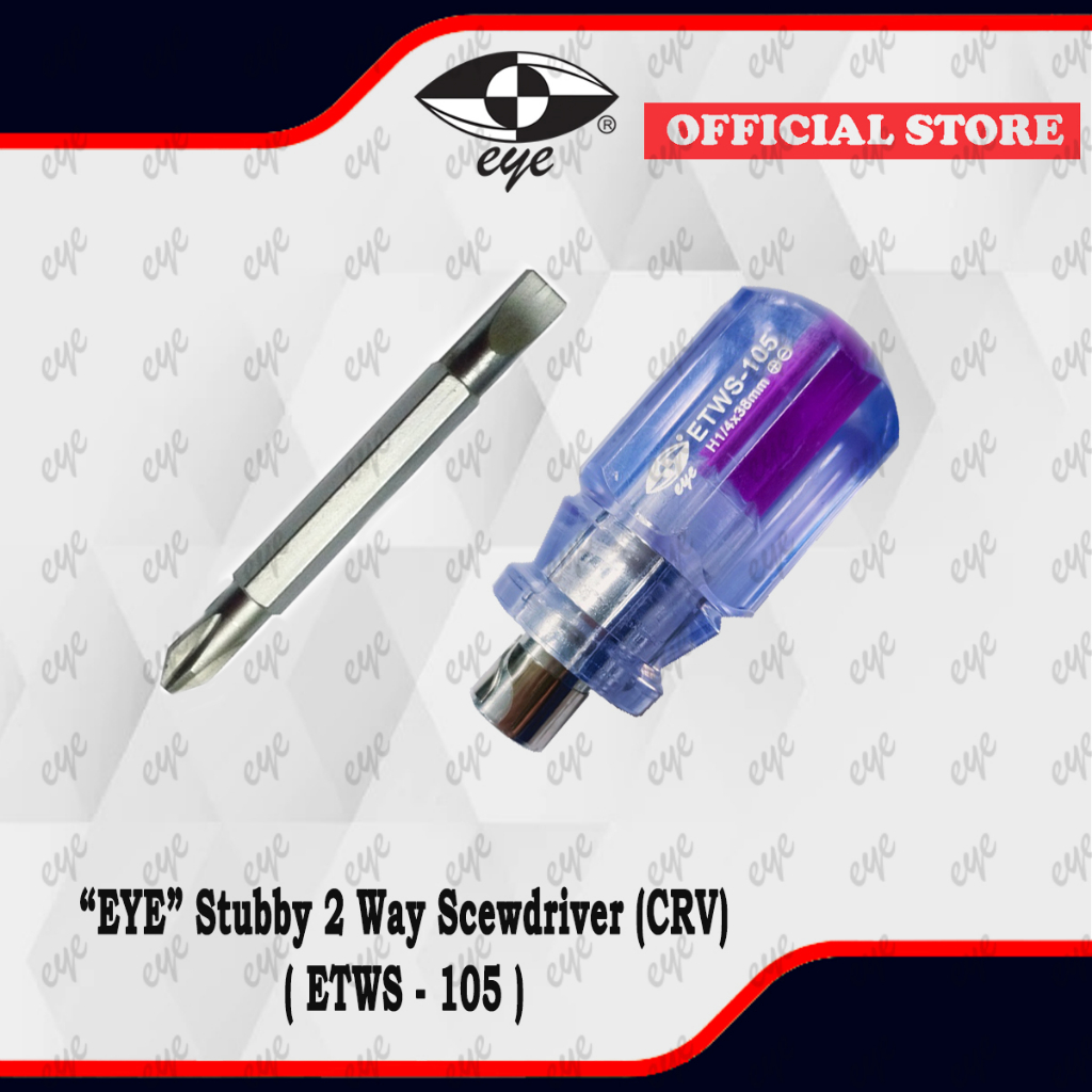 [ EYE ] 2 Way Screw Driver 38mm 2 in 1 Stubby Size Screwdriver Flat ...