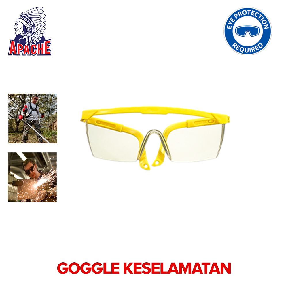 APACHE Safety Goggle SG01 Brush Cutter Mesin Rumput Spare Part Welding Goggle Spray Pump Goggle ...
