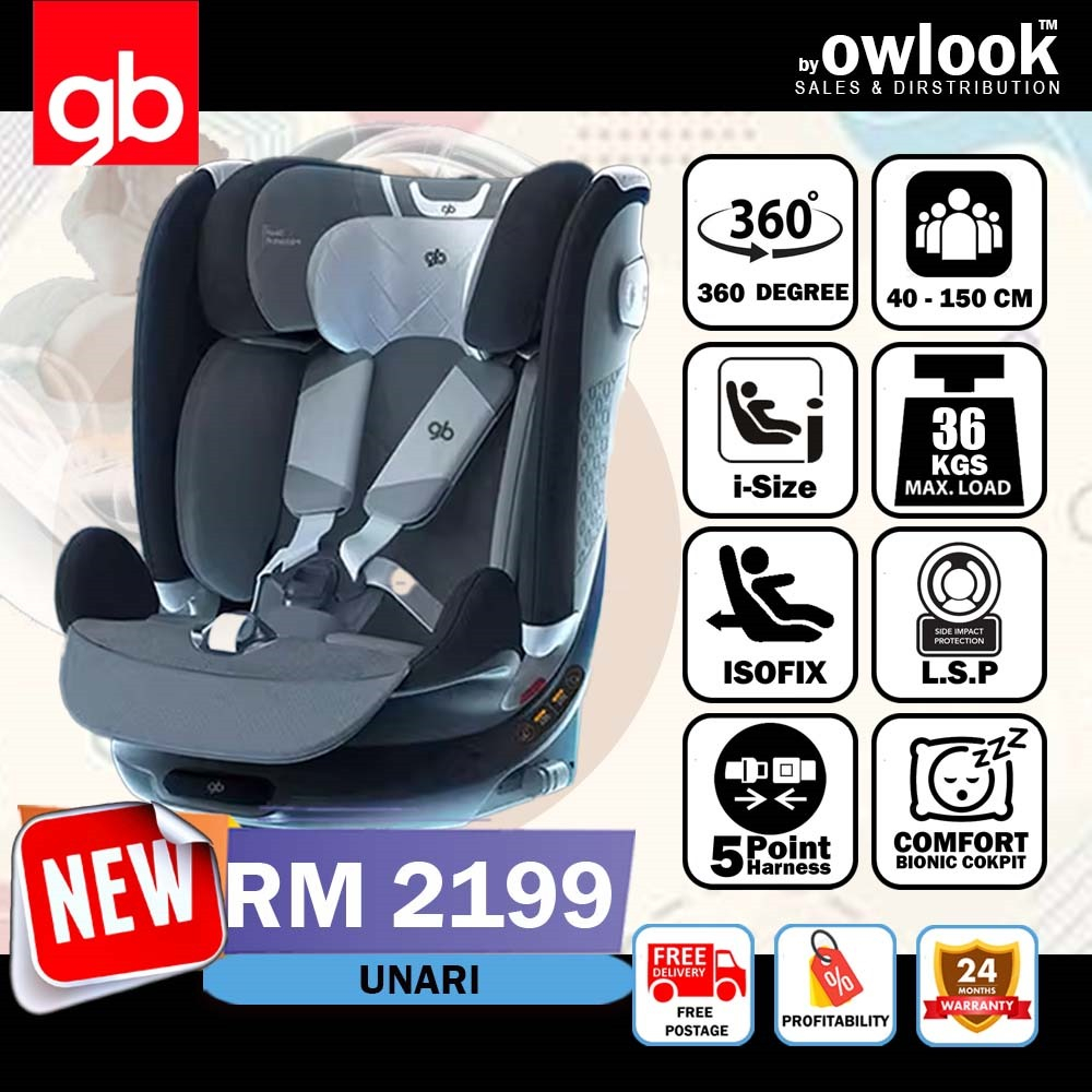 GB UNARI 360 SPIN ISOFIX CARSEAT 0-36KG | Shopee Malaysia