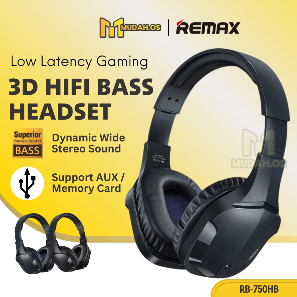 REMAX Gaming Headphone Wireless Over Ear Bluetooth Super Bass Power ...