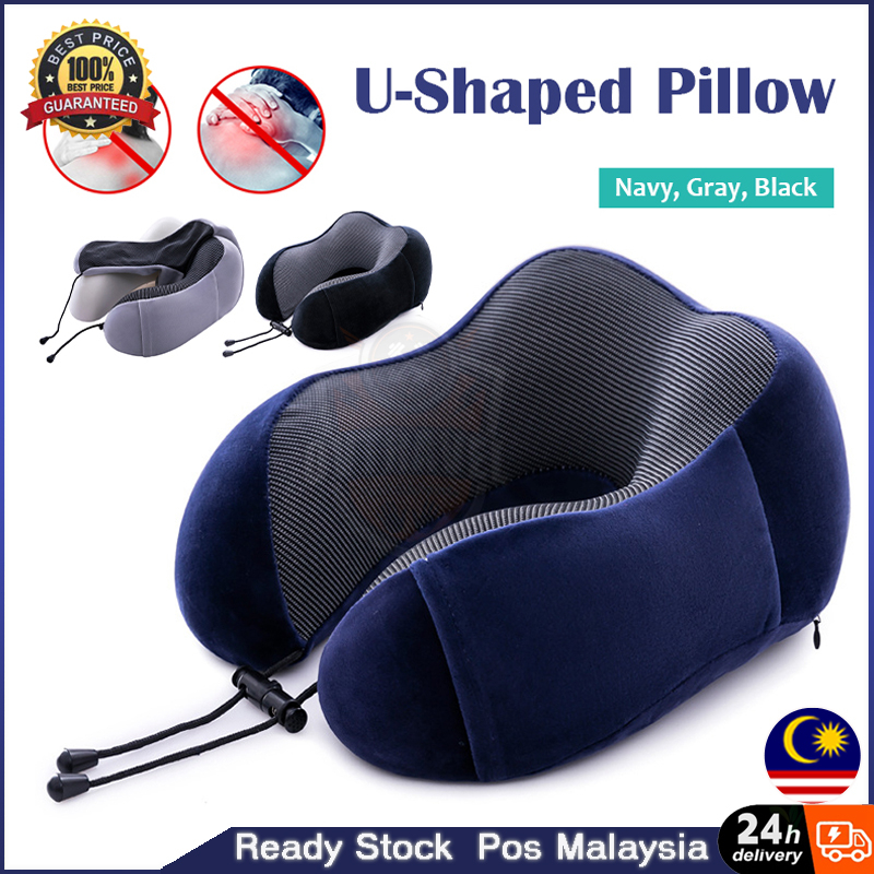 Ready Stock Memory Foam Headrest Portable U Shaped Travel Pillow Neck ...