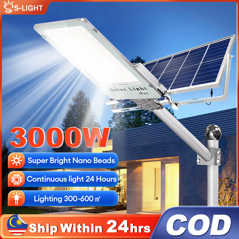 【SENSOR AUTO & TAHAN HUJAN】Lampu Jalan Solar - Untuk Ladang & Kawasan ...