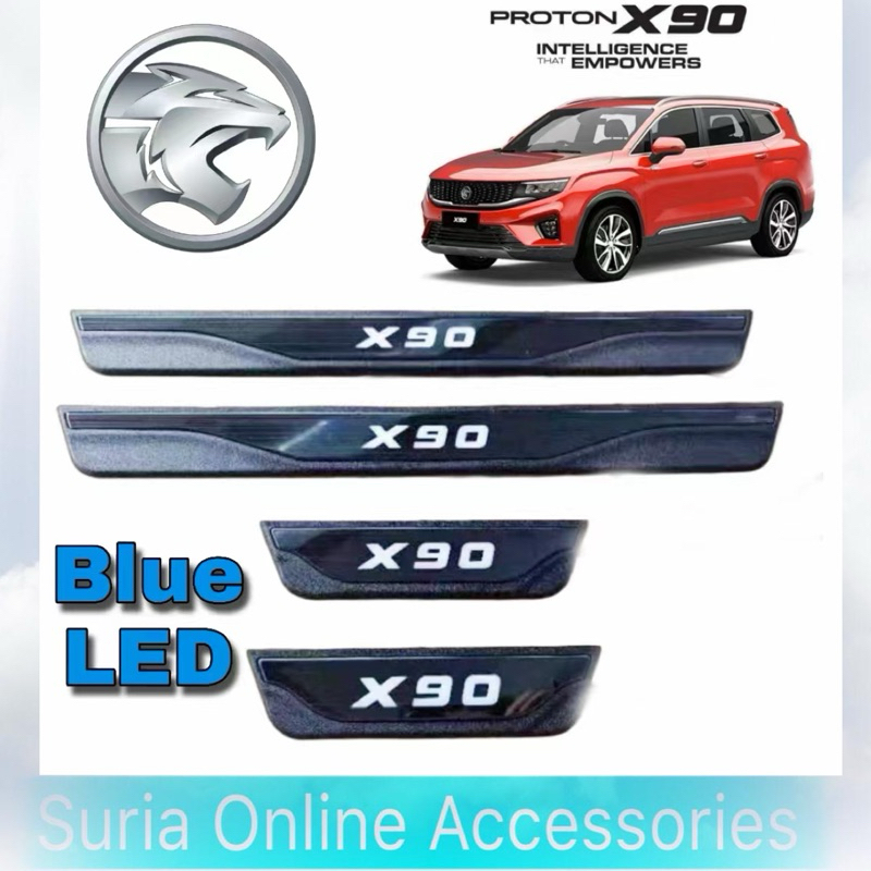 Proton X90 Blue Led Door Step l Side Still Plate | Shopee Malaysia