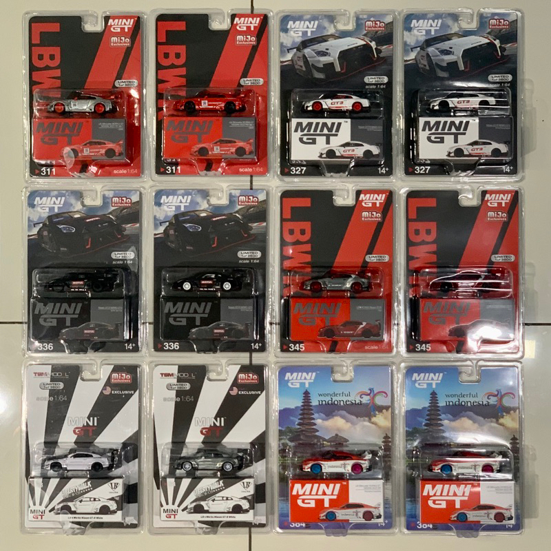 Mini GT Nissan GT-R R35 35GT-RR LBWK, Nismo, Advan, Motul # 68, 75, 124 ...