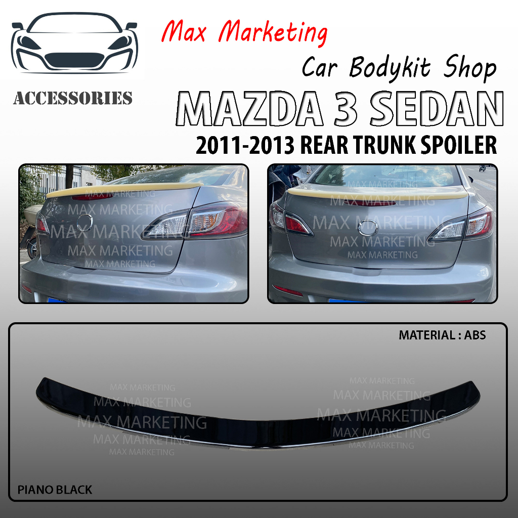 MAZDA 3 SEDAN 2011-2013 REAR SPOILER TRUNK SPOILER ROOF WING ABS LIP ...