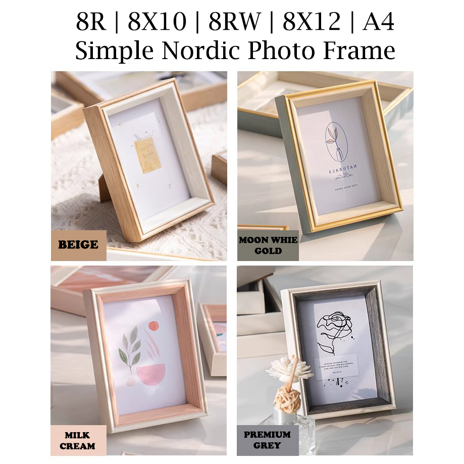 ELITE Simple Nordic Photo Frame | 8R | 8x10 | 8RW | 8x12 | A4 | Shopee ...