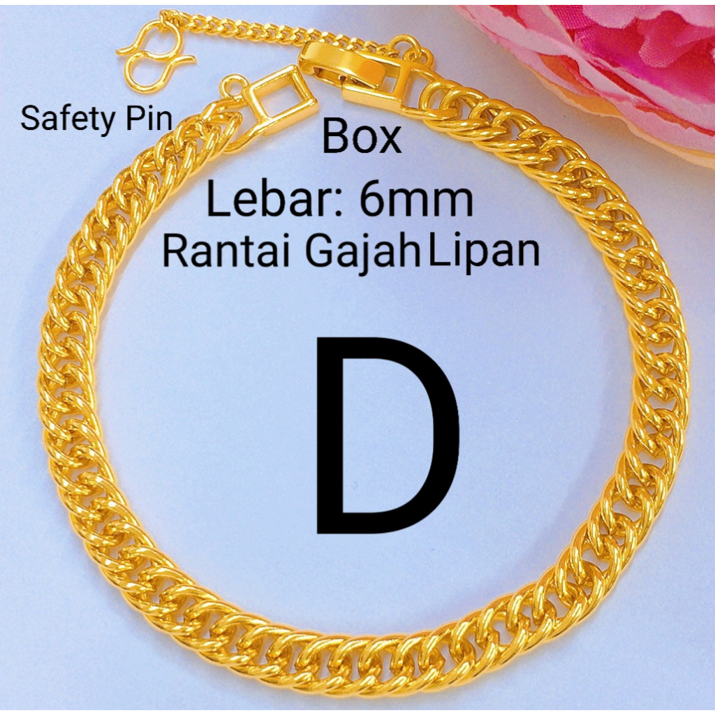 💥ADA COP 916💥(BCE52) EMAS BANGKOK ADULT BRACELET ROUND DOUBLE CURB ...