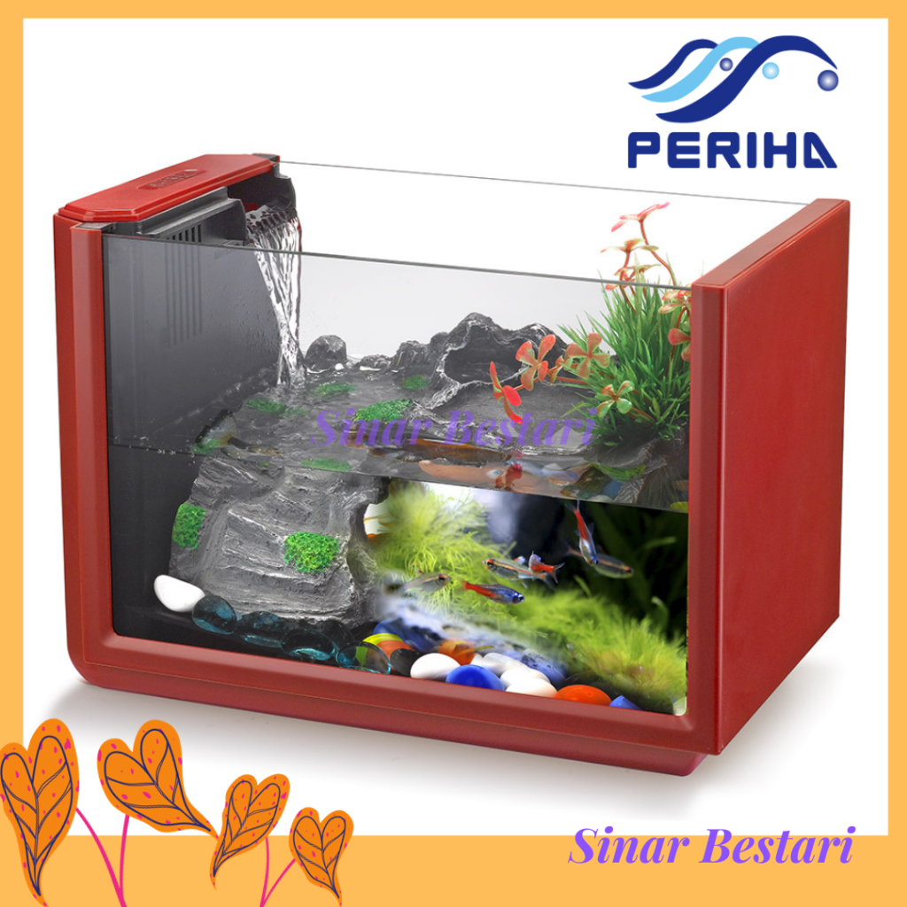 Periha Table Top Mini Aquarium Kit 300S With Pump Filter LED Lighting ...