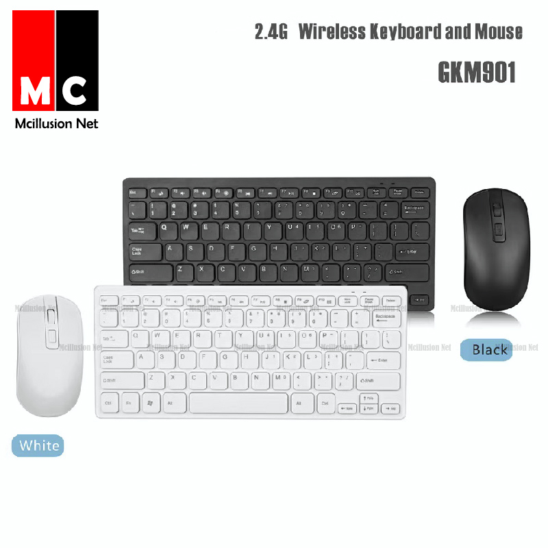 GKM-901 USB Wireless Slim Keyboard and Mouse 2.4GHZ for Desktop PC ...