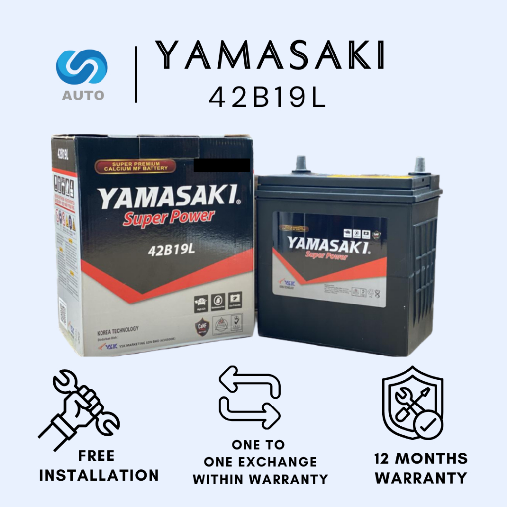 Yamasaki 42B19L Car Battery [Made in Malaysia] | Shopee Malaysia