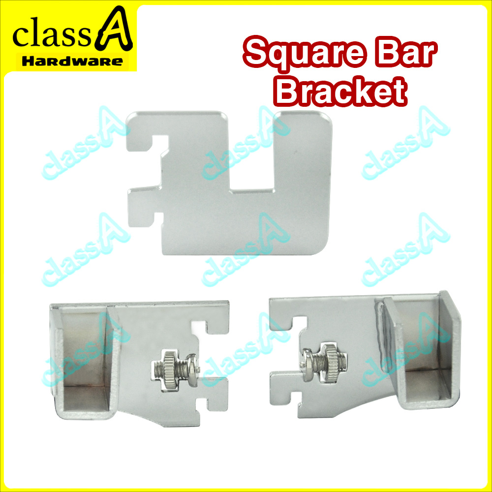ClassAHW Chrome Steel Square Bar Bracket Left Right Hanging Clothes ...