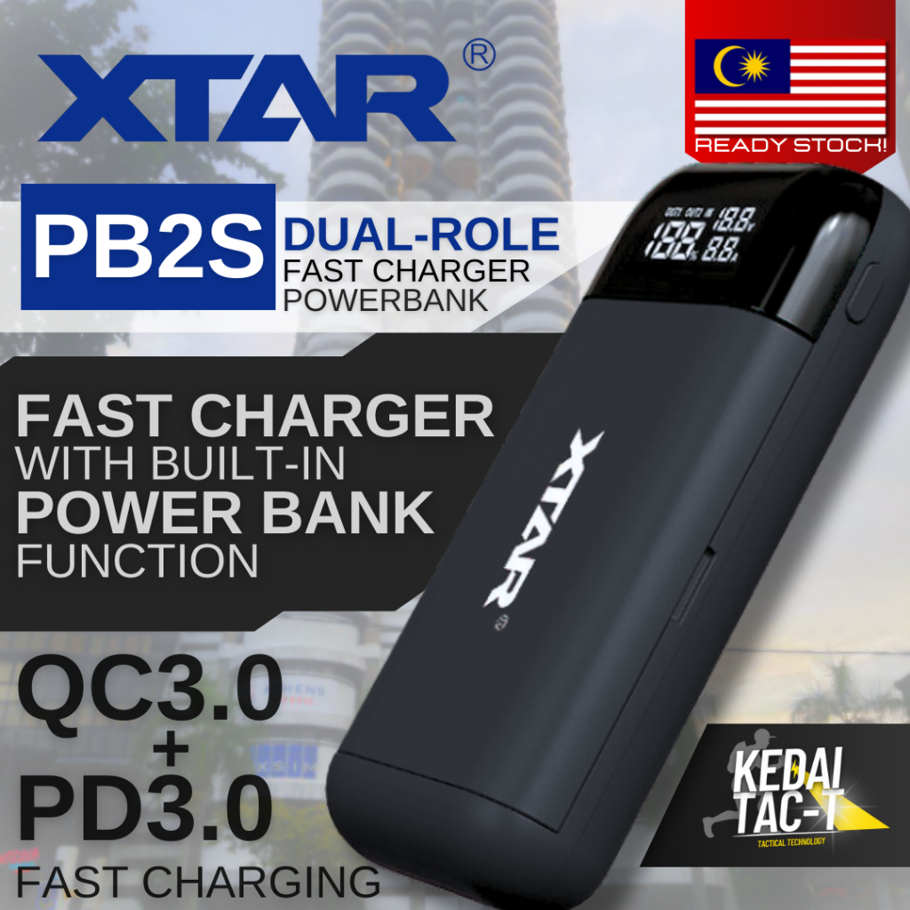 XTAR PB2S - Black Portable 18650 21700 Powerbank Charger - ORIGINAL ...