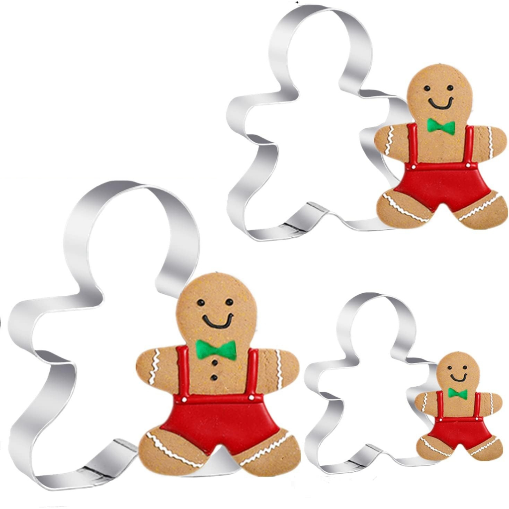 Gingerbread Man Cookie Cutters, 3 Pieces Christmas Cookie ...