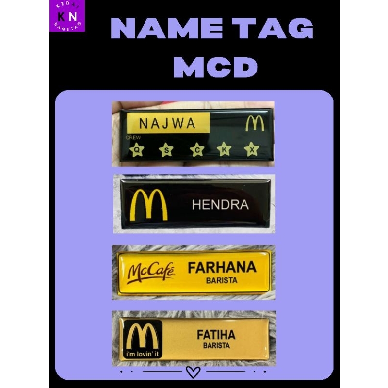 NAME TAG MCD/Mc Donalds | Shopee Malaysia
