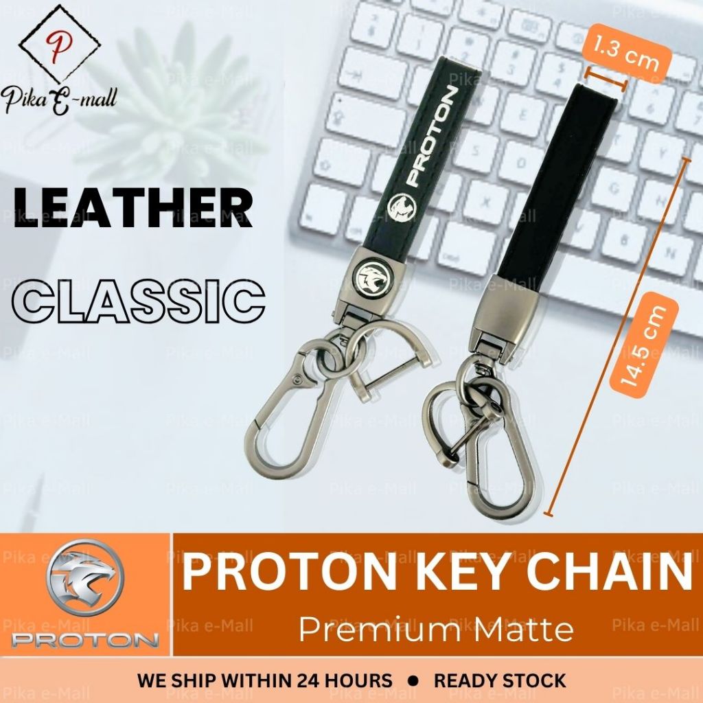Proton Leather Keychain Ring Key Chain Black Customize Logo Persona ...