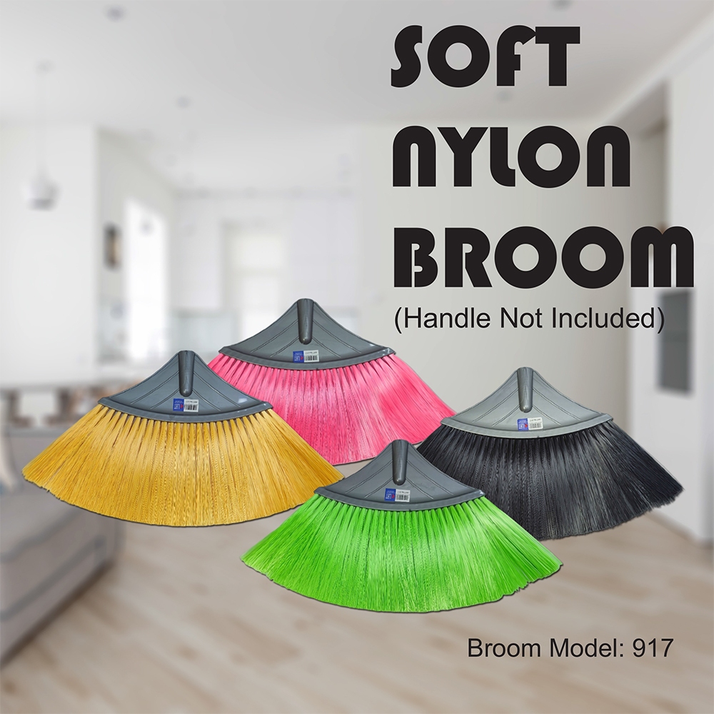 Soft Nylon Bristle Indoor House Broom Sweeper Penyapu Rumah Lembut 扫把 ...