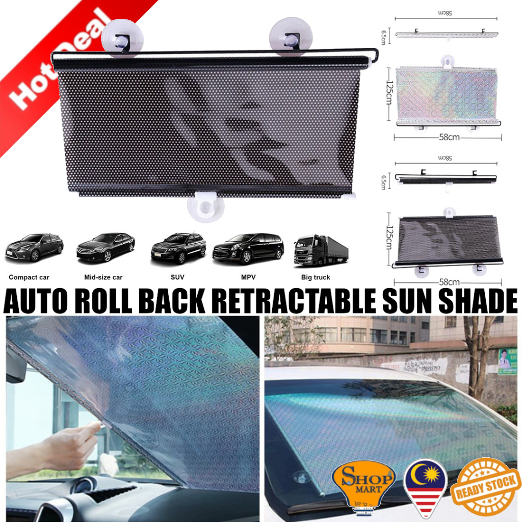 Car Retractable Window Sun Shade Curtain Sunshade Sun Shields UV ...