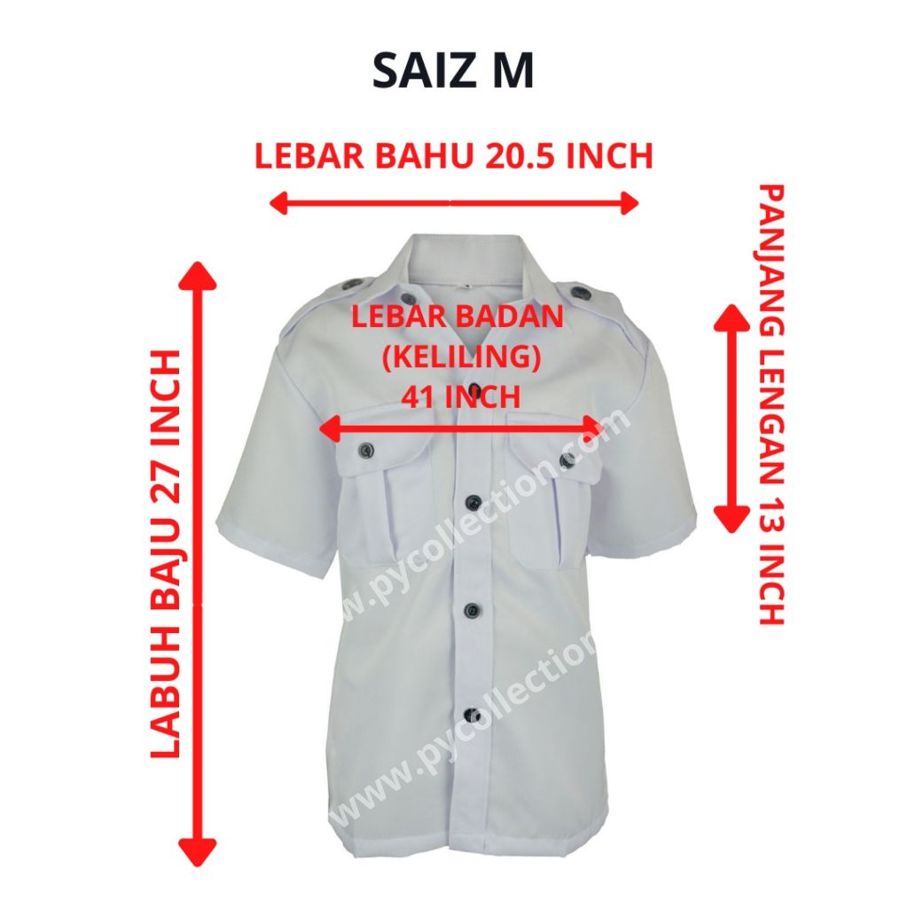 PBSM - UNIFORM KADET PERSATUAN BULAN SABIT MERAH ( LENGAN PENDEK FULL ...