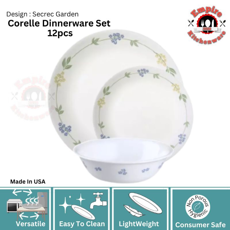 Corelle Secrect Garden 12pcs Dinnerware Set Dinner Serve Set Set ...