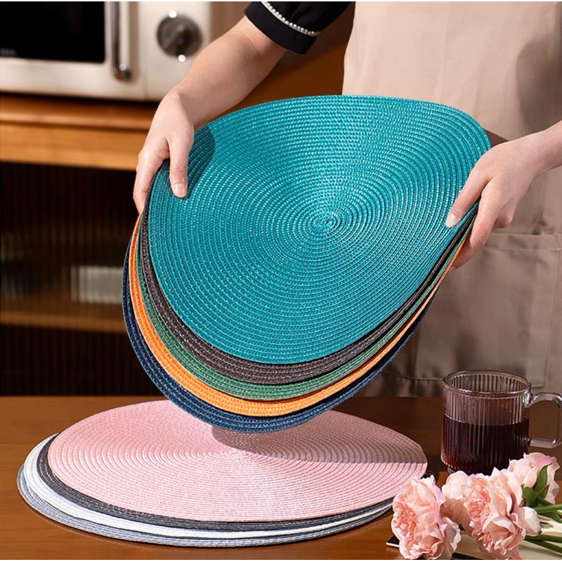 Hotel Restaurant Round Table Mat PVC Placemat Nordic Anti-scalding ...