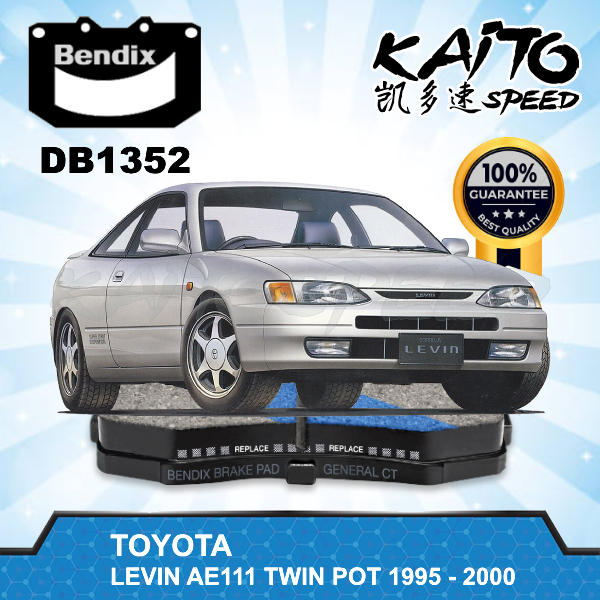 Bendix Front Brake Pad DB1352 Toyota Levin / Sprinter Trueno AE111 Twin Pot 1995 1996 1997 1998 ...