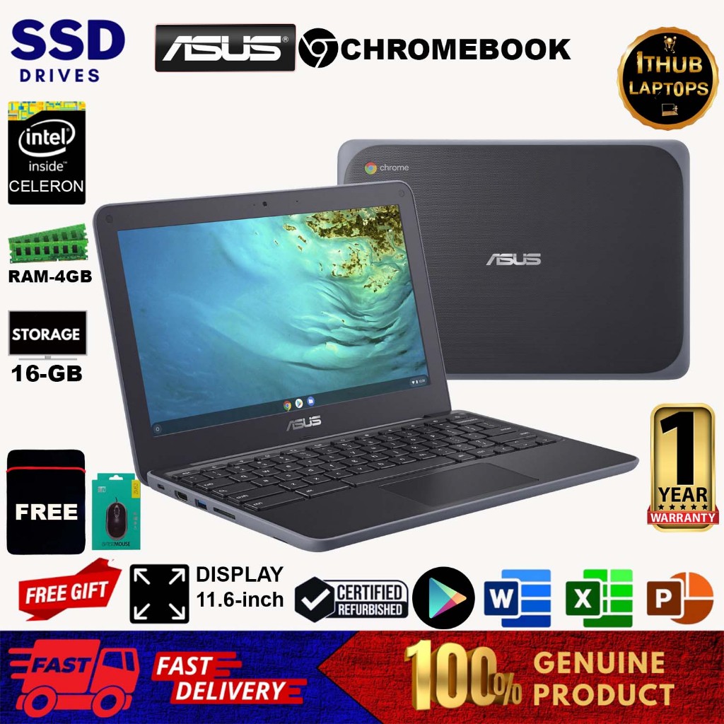 ASUS Chromebook c202s display size 11.6" HD, 180 Degree, MediaTek Quad ...
