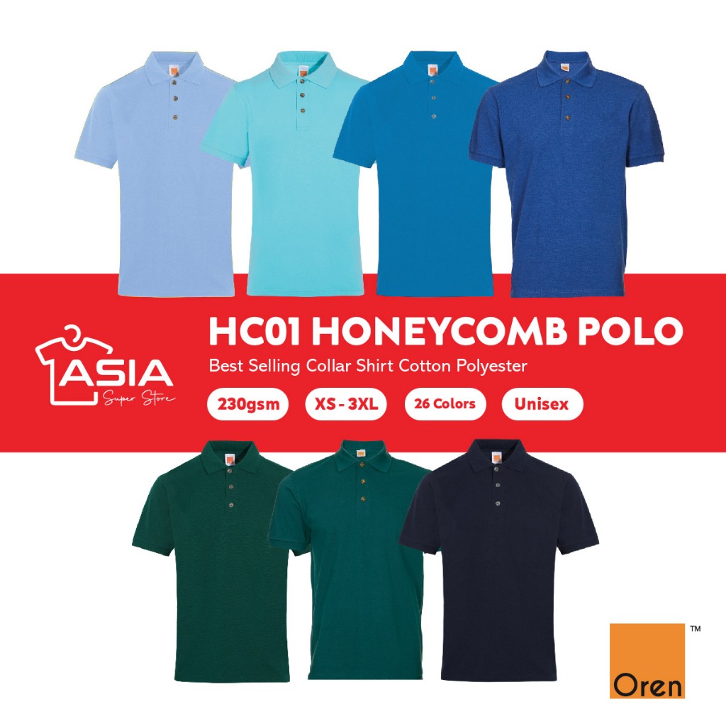 OREN SPORT Plain Polo T Shirt Cotton Polo Tebal 230gsm Baju Berkolar ...