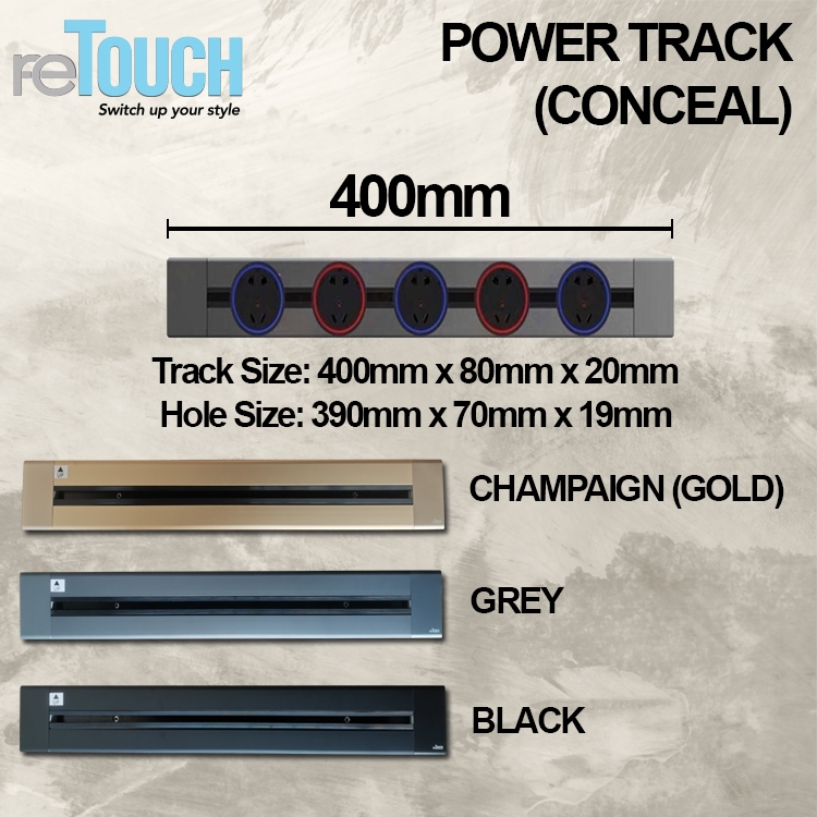 reTouch Power Track 32A Power Track Black, Grey, Champagne, White Dusk ...