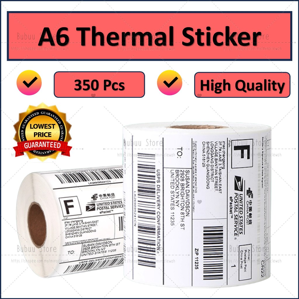 A6 100*150 Sticker label Adhesive Thermal Paper Roll Fold 100x150 ...