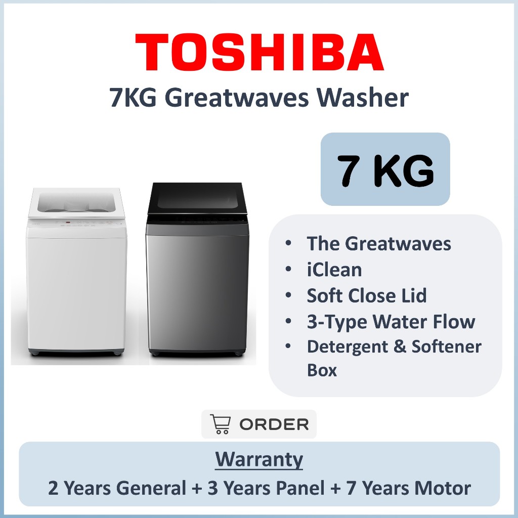 Toshiba 7KG Top Load Washer Greatwaves Washer / Washing Machines / Mesin Basuh AW-M801AM(SG) AW ...